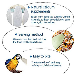 Tfwadmx 8Pcs Bird Cuttlebone for Parakeets Cuddle Bones for Birds Chewing Cuttlefish Bone Natural Birds Calcium for Parrots Cockatiels Budgies Conures Cockatoos,4.3-5.1 Inches