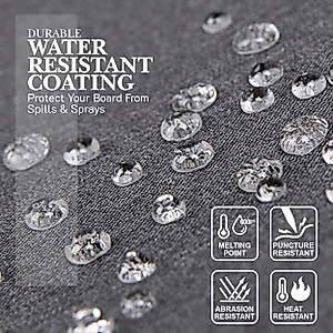 Air World Ironing Board Cover – Heavy Duty Ironing Board Pad with Adjustable Elastic Skirt, Bonus Hook & Loop Fasteners for 15X54 - Stain & Heat Resistant Iron Board Protective Cover