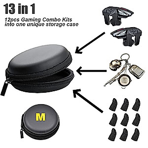 13 in 1 PUBG Mobile Triggers Combo, L2R2 4 Triggers Mobile Phone Controller for PUBG/Fortnite/Call of Duty/Rules of Survival, Aim & Fire Trigger for iPhone & Android Phones