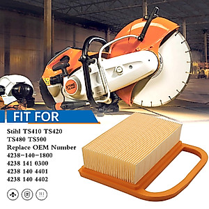 TS420 TS410 Air Filter Part for STIHL TS410Z TS420Z TS480i TS500i Concrete Cutoff Chop Saw # 4238 141 0300, 42381410300B, 4238 140 1800, 4238 140 4401, 4238 140 4402