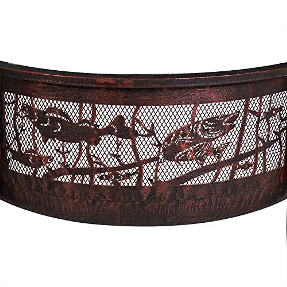 Sunnydaze 30-Inch Fire Pit with Spark Screen, Water-Resistant Cover, Metal Grate, and Fireplace Poker - Northwoods Fishing