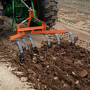 Titan Attachments Cultivator with 6 Spring Steel Shanks 3 Point Quick Hitch