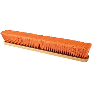 PRO SOURCE Safety Orange Push Broom Head with Threaded Wood Block: 24" Wide