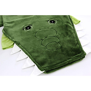 Crocodile Animal Tail Blanket, Soft Flannel Fleece Snuggle Blanket Sleeping Bag for Kids Teen Boys Girls