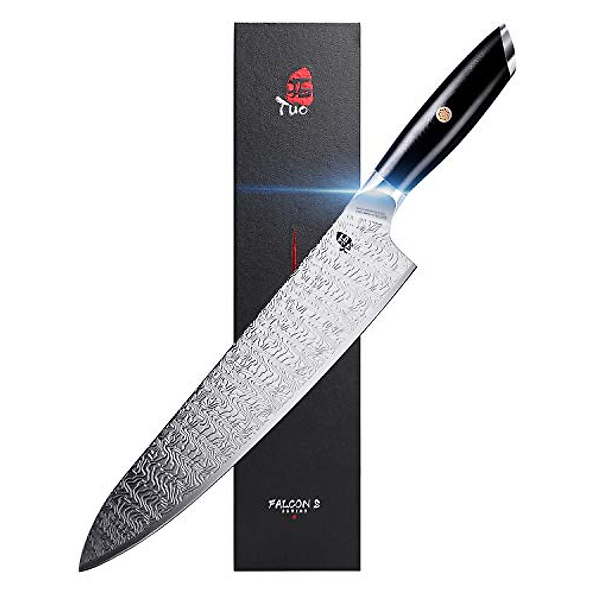 TUO Chef Knife 10 inch - Pro Kitchen Cooking Knife, AUS-8 Japanese Stainless Steel Chef's Knife with Ergonomic G10 Handle, Japanese Gyuto Knife with Gift Box - FALCON S SERIES