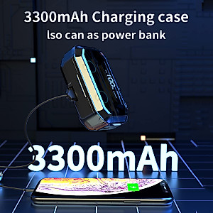 Soonic Android Earbuds, LED Display Wireless Noise Cancelling Earbuds, Compatible with Apple Android, Built-in Microphone, Sweat Resistant IPX7 Waterproof Earbud Bluetooth 5.0 3300 mAh case (G08-88)