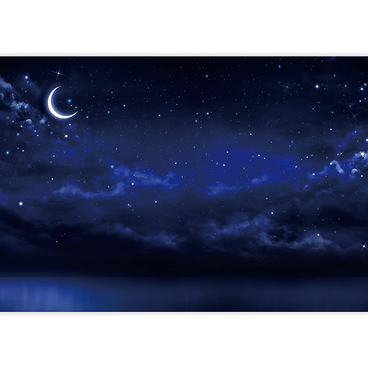 SIGNWIN Wall Mural Stars and Moon in Night Sky Removable Self-Adhesive Wallpaper Wall Decoration for Bedroom Living Room - 66x96 inches