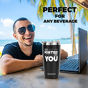 PAPAMOONA 40th Birthday Gifts For Men, 40 Year Old Wine Coffee Tumbler, Mug, Cup Present For Men, 1983 Birthday Gifts For Men, Turning 40 Gift Ideas For Man, Him, Her, Husband, Wife, Dad, Mom