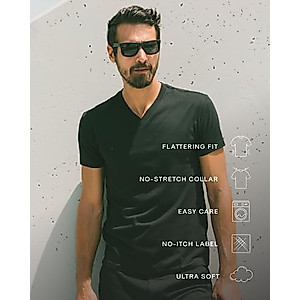 True Classic V Neck Mens T Shirt, Premium Fitted Soft Men's T-Shirts White