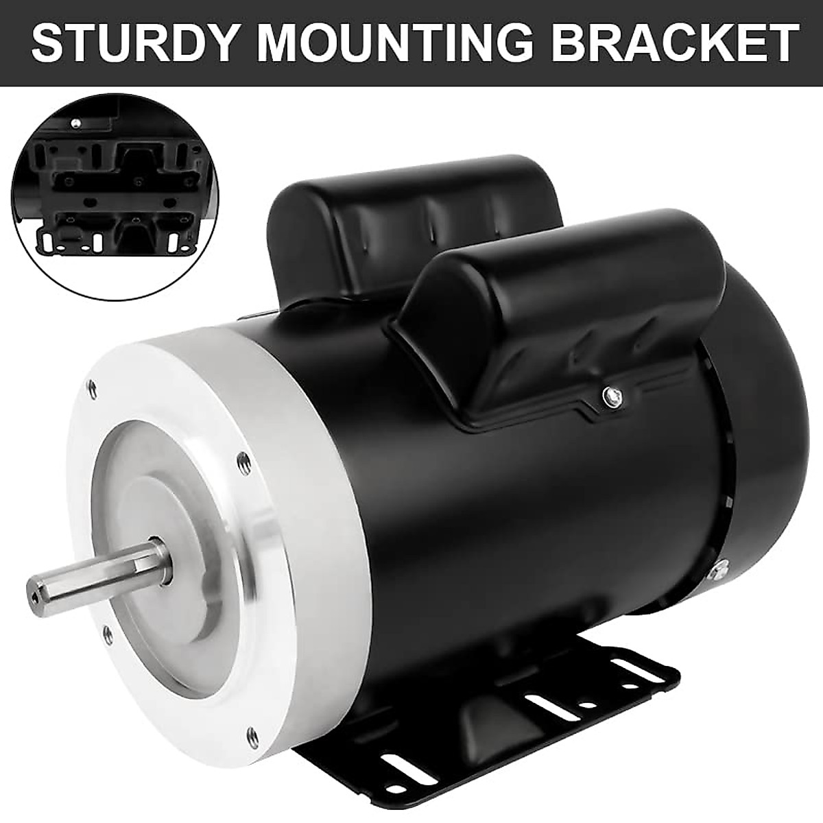 1.5HP Electric Motor General Purpose Motor Single Phase Motor 3450RPM 56C TEFC 115/230V Reversible 5/8" Shaft Diameter