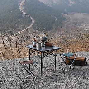 TRIWONDER Mini Folding Camping Stool, Lightweight & Portable Camp Chair Foldable Outdoor Chairs for Travel Picnic Camping Hiking Backpacking, Compact Traveling Foot Stool (Dark Green)