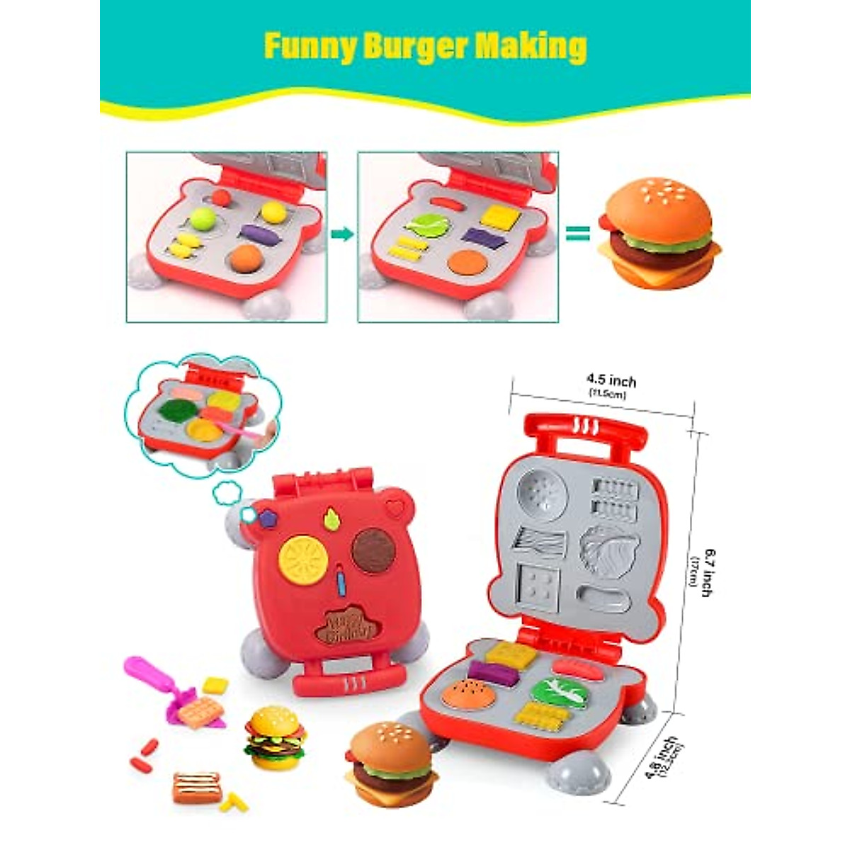 Play Dough Tools Set for Kids - 40PCS Playdough Toys Accessories with Shapes Cutters Extruder Kiddy Dough Tools Kit for Girls Boys