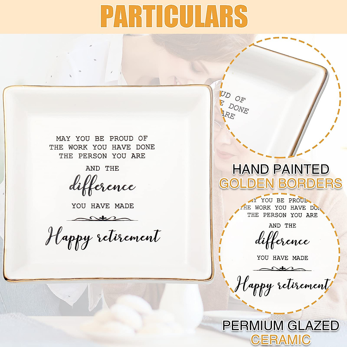 Weewooday Retirement Gifts for Women Retirement Jewelry Tray Makeup Bag Keyring Retirement Gift for Coworkers(Stylish)