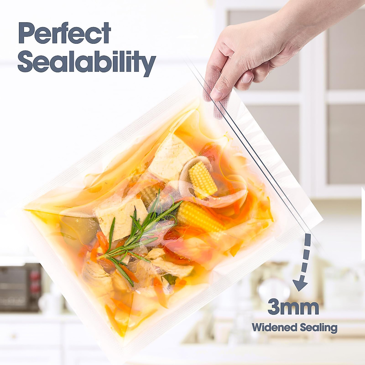 Metronic Vacuum Sealer Machine, Powerful 4-in-1 Food Vaccum Sealer Machine Set, Dry & Moist Food Preservation Modes with 10 Bags, Air Suction Hose, LED Indicator Lights, Compact Bag Sealer White