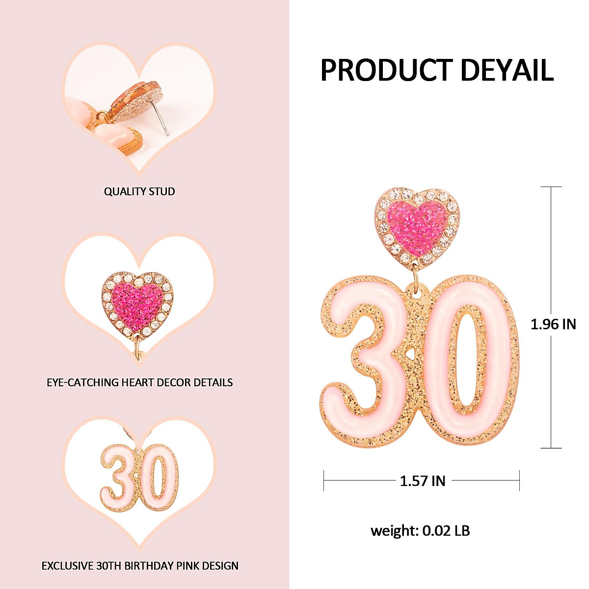 30th Birthday Earrings, Finally 30th Birthday Gifts Idea for Her, Dangle Drop Birthday Earrings for 30 Birthday Decorations Gifts Ieda for Women 30 Decorations