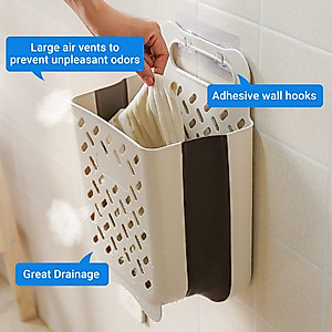 Collapsible Laundry Basket Laundry Hamper, Pack of 2 - Large Capacity Wall Hanging Space Saving Foldable Storage Container Organizer - LCG-Tools
