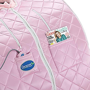 Durasage Personal Ultra Low Emf Portable Infrared Sauna Spa for Weight Loss, Detox, Relaxation at Home, 30 Minute Timer, with Handheld Remote Control, Heated Footpad and Chair (Light Pink)