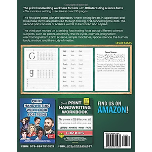 The Print Handwriting Workbook for Kids: Improve your Penmanship with 101 Interesting Science Facts