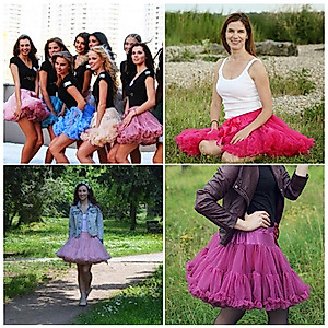 MeiLiMiYu Women's Petticoat Skirt Adult Puffy Tutu Skirt Layered Ballet Tulle Pettiskirts Dress Costume Underskirt White