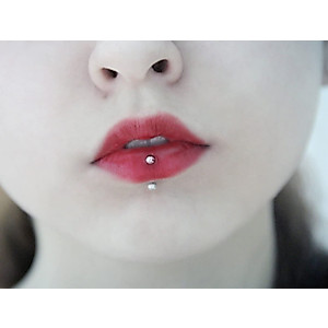 HUASAI Medusa Piercing Jewelry Stainless Steel Monroe Lip Rings for Women U Shaped Ball Tragus Cartilage Earrings Punk Pierced Body Jewelry Set(3 Pcs)