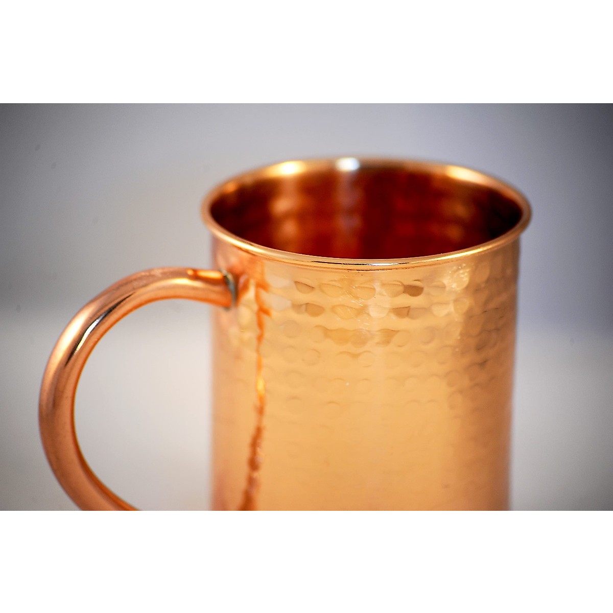 Alchemade 100% Pure Hammered Copper Mug - 14 Ounce Mug For Mules, Cocktails, Or Your Favorite Beverage - Seamlessly Made to Last a Lifetime Tarnish Free