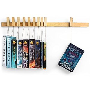 Ash Harbor Floating Wall Bookshelf - Wall Mounted Book Organizer with Included Bookmarks - Hardwood Hanging Bookshelf for Bedroom, Living Room, or Kitchen - A Thoughtful Gift for Book Lovers (Natural)