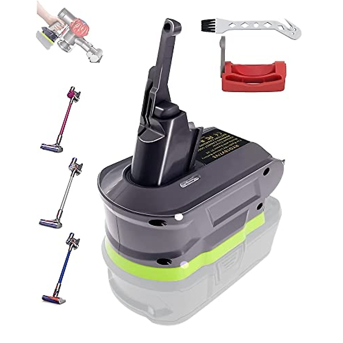 【Upgraded】 2-in-1 V7/8 Adapter for Ryobi 18V Lithium Battery Convert to for Dyson V7/8 Handheld Vacuum Cleaner Battery Compatible with V7/8 Animal V7/8 Absolute V7/8 Motorhead Pro V7/8