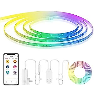 YEELIGHT Smart Led Strip Lights, 6.5 FT Wi-Fi Led Strip Lights Music Sync, App & Voice Control,Work with Alexa,Google Assistant,RGB LED Lights for TV Backlight,Bedroom Decor,Cabinet Lighting