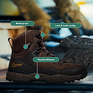Danner Vital Trail 5” Hiking Boots for Men - Waterproof, Abrasion-Resistant Leather and Textile, with Shock-Absorbing Midsole and Traction Outsole, Coffee Brown - 10.5 D
