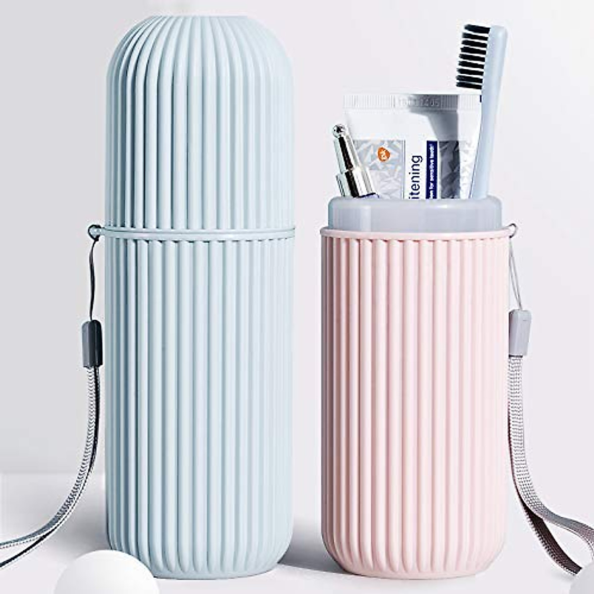 Travel Toothbrush Holder Case Set Kids Women Men Portable Toothbrush Case Travel Container Toothbrush Holders With Picking Sling Gargle Cup Toothbrush Protector Storage Traveling Camping Business Trip