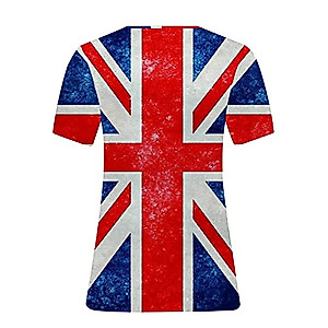 Womens Summer Tops 2023 Patriotic T Shirts Lightweight American Flag 4th of July Tops Dressy Casual Loose Tshirts