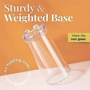 Vivocci Unbreakable Tritan Plastic Water Drinking Glasses Set of 6 - Ideal for Juice Beverages & Cocktails - Shatterproof Glassware - Highball Tall Clear Cup Tumblers - Dishwasher Safe Drinkware 12 oz