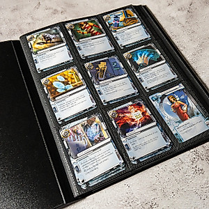 Trading Card Binder - Card Album Folder - Side Loading for TCG (9 Pocket, Black)