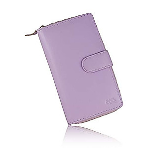 Mou Meraki Women RFID Blocking Real Leather Wallet-Clutch For Women-Shield Against Identity Theft (LAVENDER)