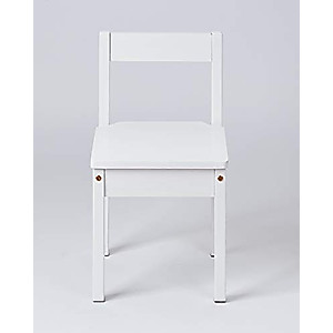 Amazon Basics Solid Wood Kids Activity Chair Set, 23.8-Inch Height - 2-Pack, White