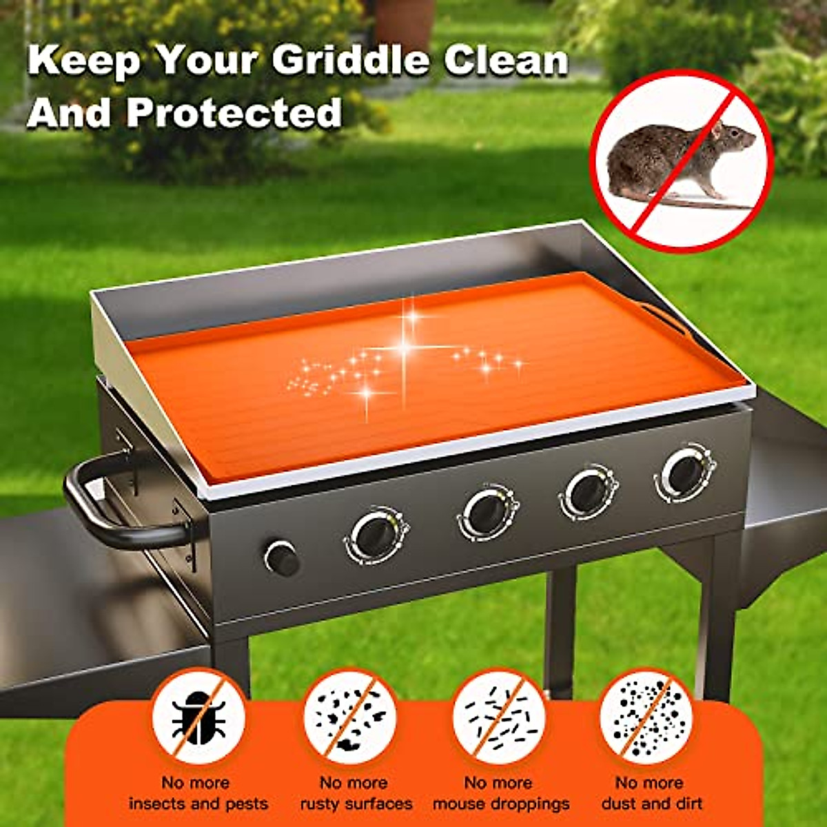 NancyL 36 Inch Griddle Cover for Blackstone, Griddle Mat 36 Inch Protective BBQ Grill for Blackstone Protector Accessories Kit, Blackstone Griddle Mat 36" x 22"