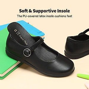 DREAM PAIRS Girls Mary Jane Flats School Uniform Dress Shoes,Size 2 Little Kid,Black,KFL217