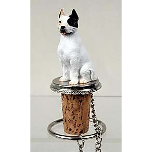 NEW! White Pitbull Terrier Cork Bottle Buddy Wine Stopper