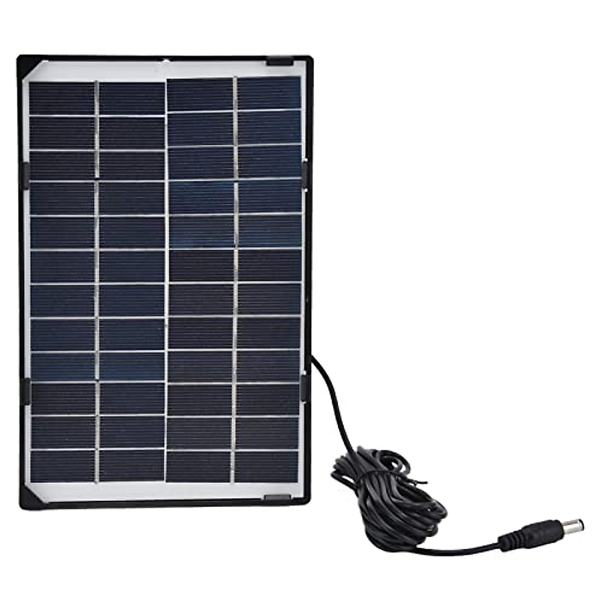 6W 12V Solar Panel Charger, 137x210mm/5.4x8.3in Polysilicon Tablet Generator DC5521 Output Lightweight Low Light Efficiency Convenient for Emergency Lights
