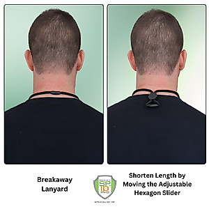 Specialist ID Vertical Top Load Three Card Badge Holder - Hard Plastic with Heavy Duty Breakaway Lanyard w Quick Release Metal Clip & Key Ring (One Holder / 3 Cards Inside) (Black)