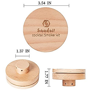 Cocktail Smoker, Saudoli Cocktail Smoker Kit with Wood Chips for Whiskey,Drink,Bourbon Smoker Kit,Old Fashioned Smoker Kit