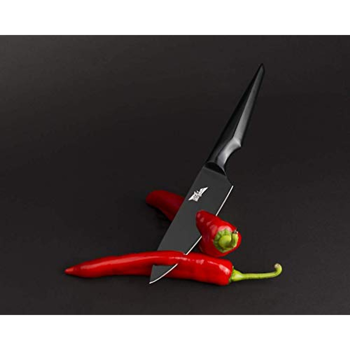 Edge of Belgravia GALATINE's Professional Chef Knives Set With Erogonomic Grip For Kitchen & Dining,Thick Blade,Stainless Steel (7pcs,Black)