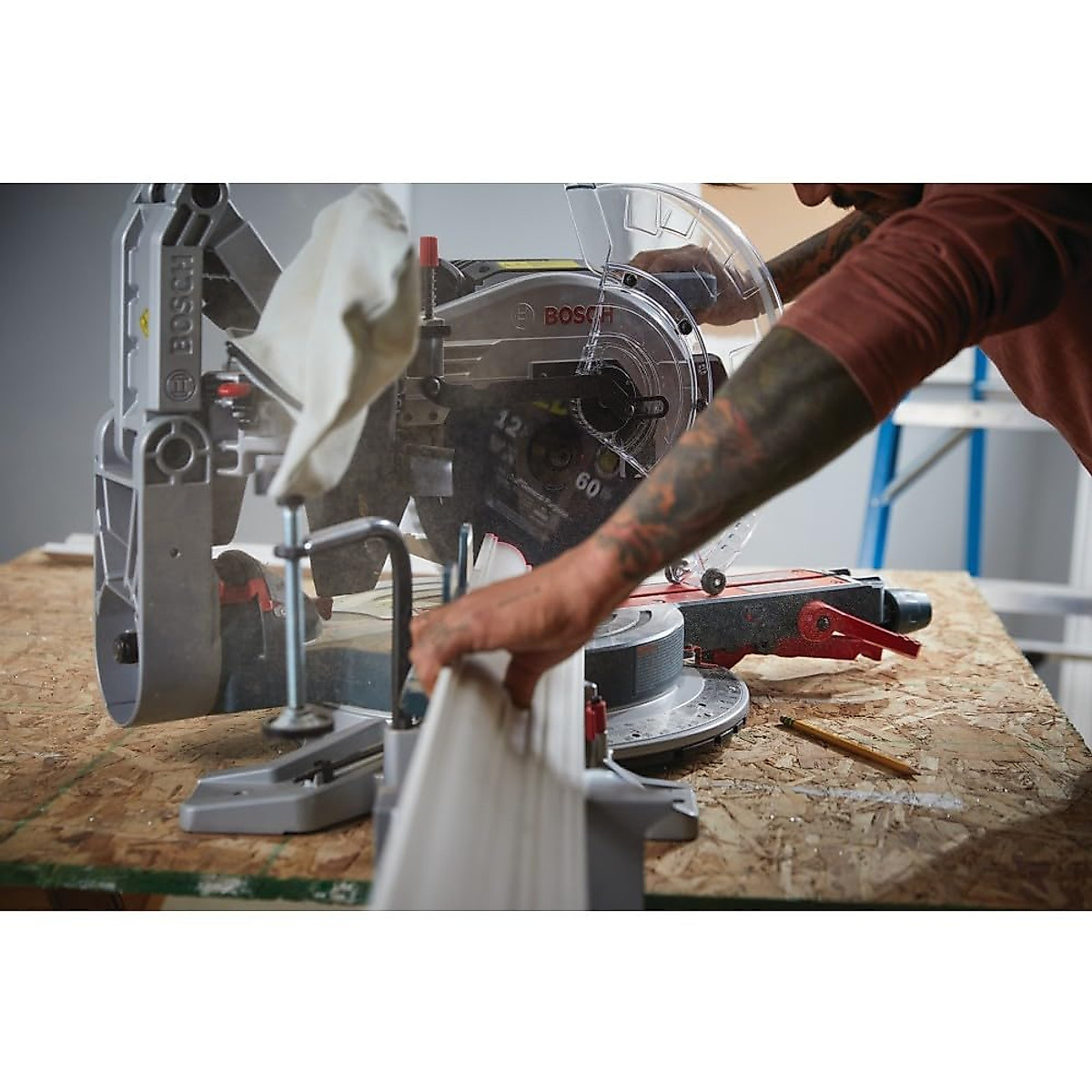 BOSCH GCM18V-12GDCN14 PROFACTOR™ 18V 12 In. Dual-Bevel Glide Miter Saw Kit with (1) CORE18V® 8 Ah High Power Battery