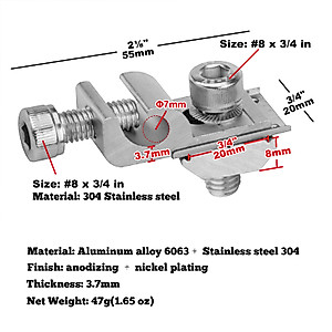 10 Pcs Solar Panel Grounding Lugs with Nuts and Bolts Earthing Ground Clip Cable Clamp for Lay in Lug for Bare Wire and Pipe