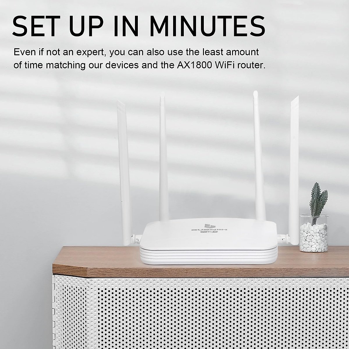 WiFi Dual Band Router,WiFi 6 Router,Wireless Router,Gigabit Router,AX1800 Wireless (Speed Up to 1.8 Gbps),4 High Gain Antennas,Long Range Coverage