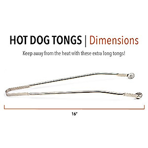 BBQ Butler Stainless Steel Hot Dog Tongs - Frank Flipper - Long Cooking Tongs - Grill Tongs - Grilling Tools - Grill Accessories - Easily Flip Food - Sausages/Brats/Kebabs/Hot Dogs