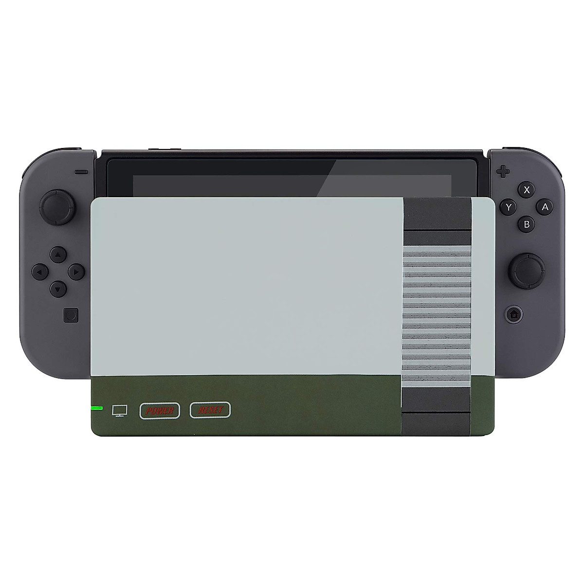 eXtremeRate Custom Soft Touch Grip Faceplate for Nintendo Switch Dock, Classics NES Style Patterned DIY Replacement Housing Shell for Nintendo Switch Dock - Dock NOT Included