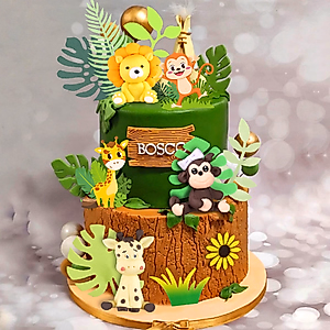 Jungle Safari Animal Cake Toppers Animals Cake Decorations for Jungle Safari Animals Theme Party Baby Showers Kid Birthday Party Supplies (Jungle Safari)