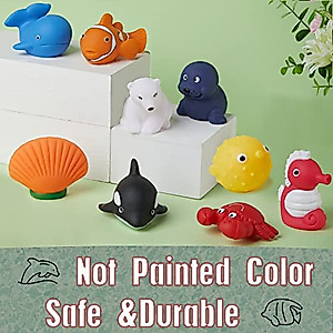 Mold Free Bath Toys 18 Pcs for Toddlers/ Infants 6 - 12- 18 Months, No Hole No Mold Bathtub Toys, 1 2 3 4 Years Old Kids (18 Pcs Ocean Animals with Mesh Bag)