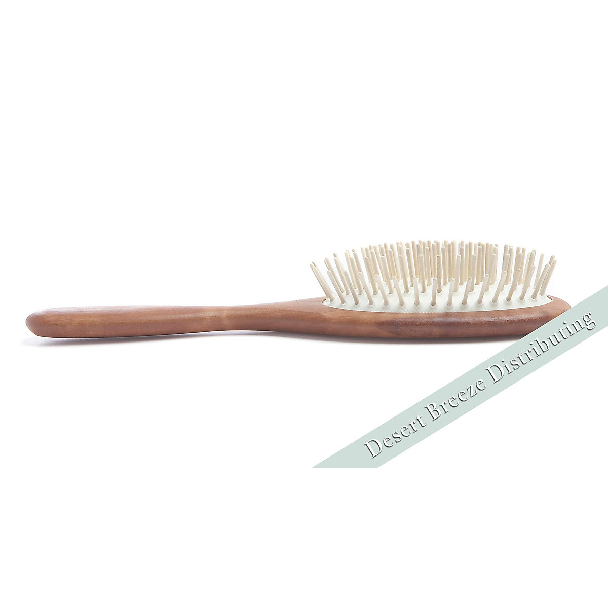 Desert Breeze Natural Wood Bristle Hair Brush, Gentle Scalp Massage, Pear Wood Handle, Made in Germany, For All Hair Types, Rounded Wooden Pins, Anti-Static